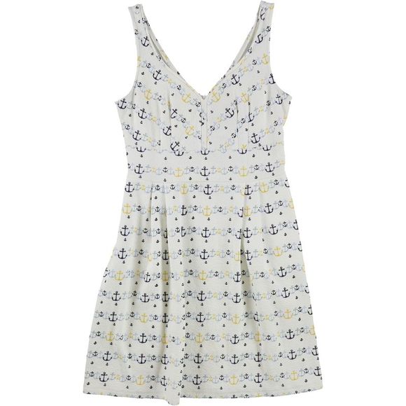 Maison Jules | Dresses | Maison Jules Womens Anchor Print Fit Flare ...